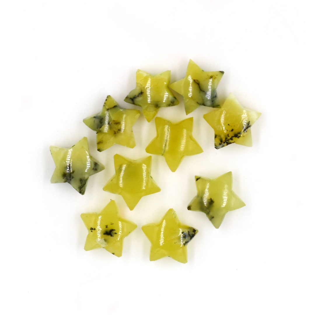 Chrysoprase Dendrite Star Carving Gemstone 10 Mm Dendrite Faceted Fancy ...