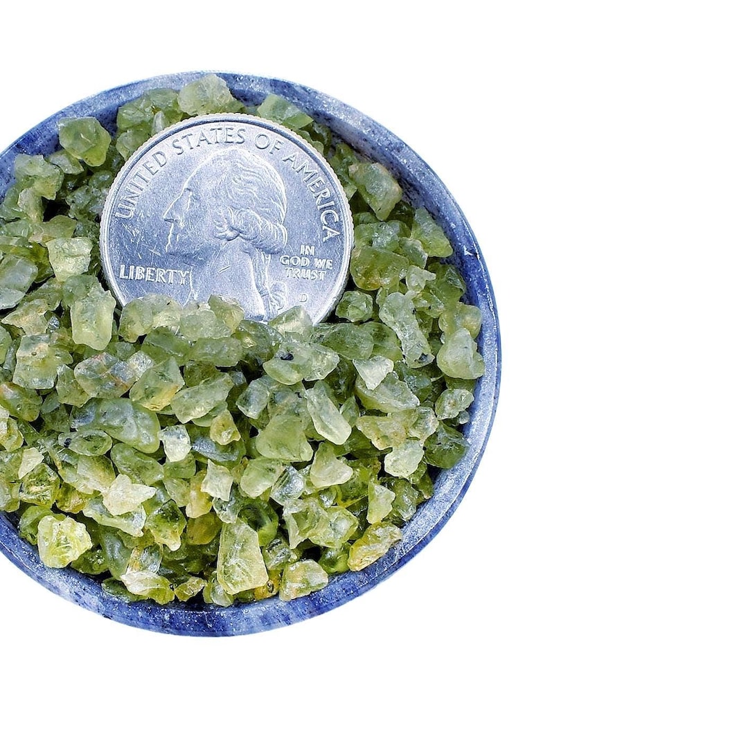 Natural Peridot Crushed Raw Stone 50g August Birthstone Crystal Rough ...