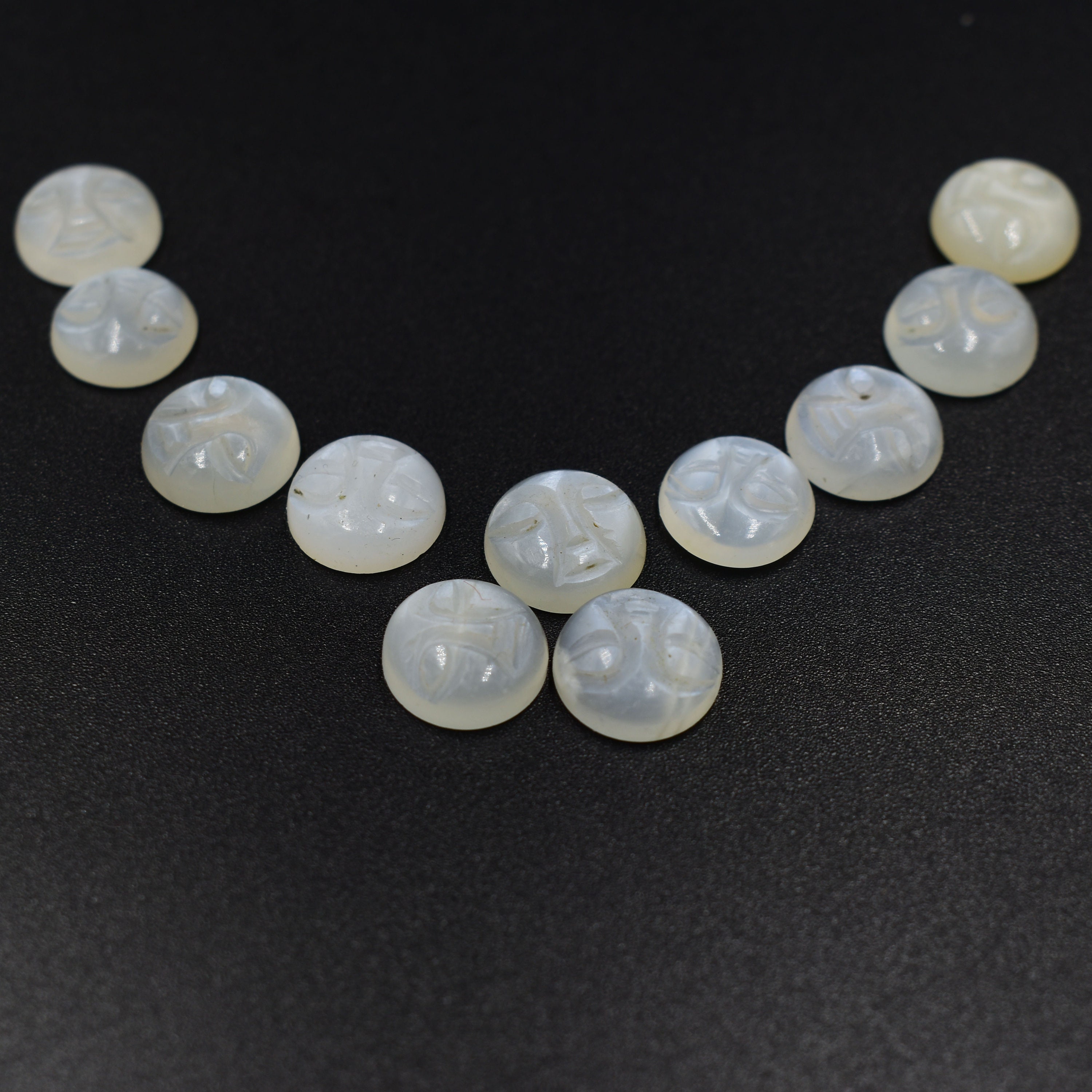 Hand Carved Moonstone Face Shape Stone 10 Mm Round Moon Face - Etsy