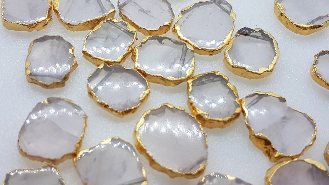 Natural Rose Quartz Gemstone Slice 11X13 to 11X16 MM Gemstone Plain ...