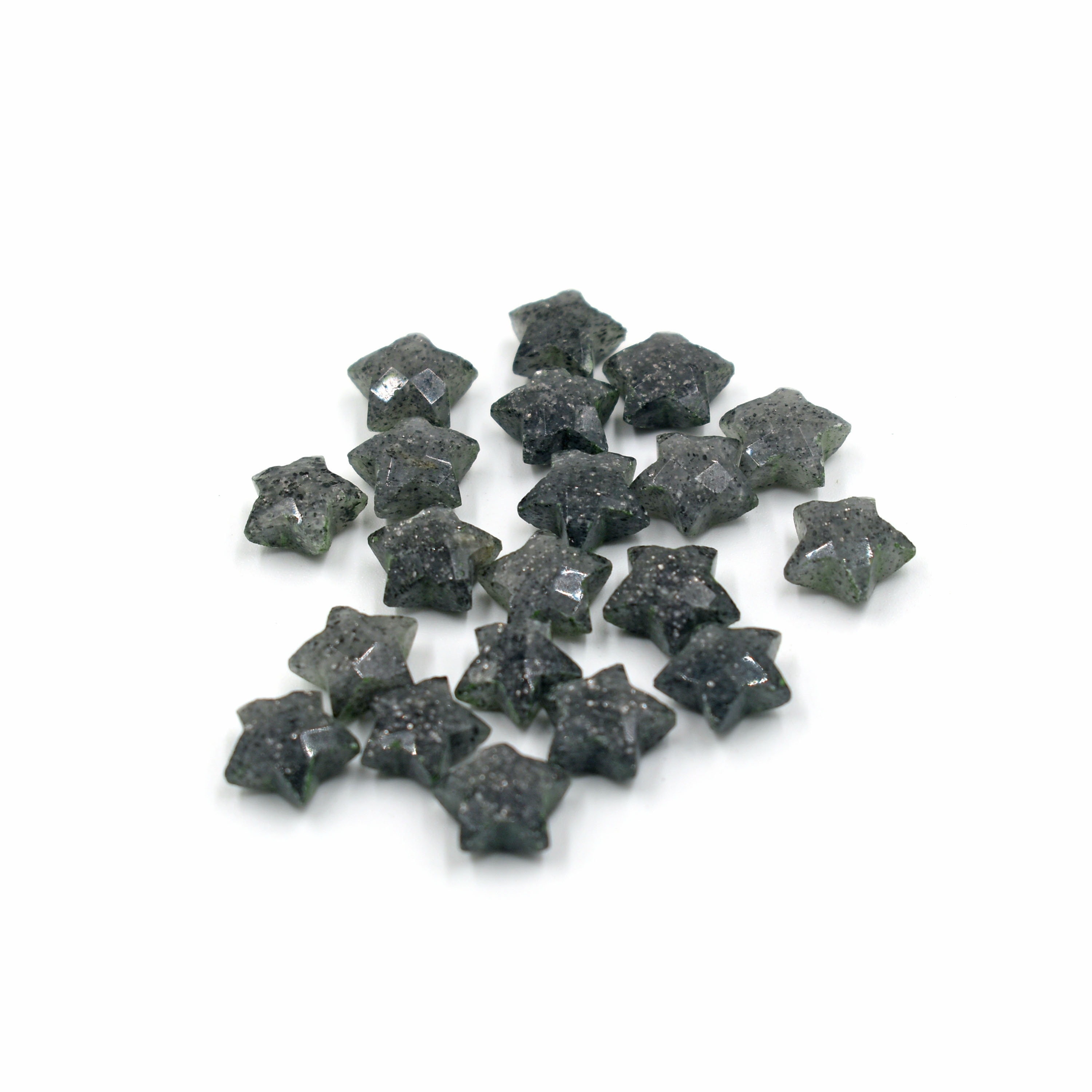 Natural Black Sunstone Star Carving Loose Gemstone 10 Mm Faceted Stars ...
