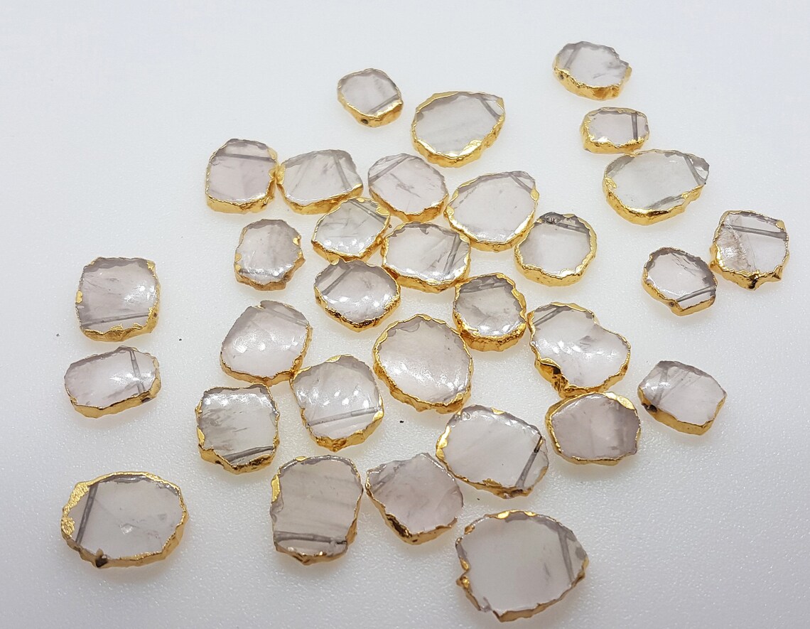 Natural Rose Quartz Gemstone Slice 11X13 to 11X16 MM Gemstone Plain ...