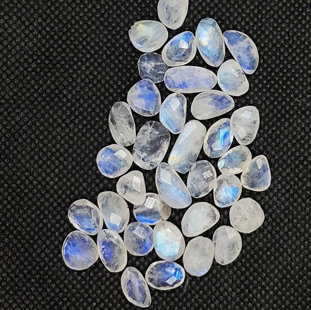 Natural Rainbow Moonstone Faceted Briolette Stone 7x10 Mm to 8x11 Mm ...