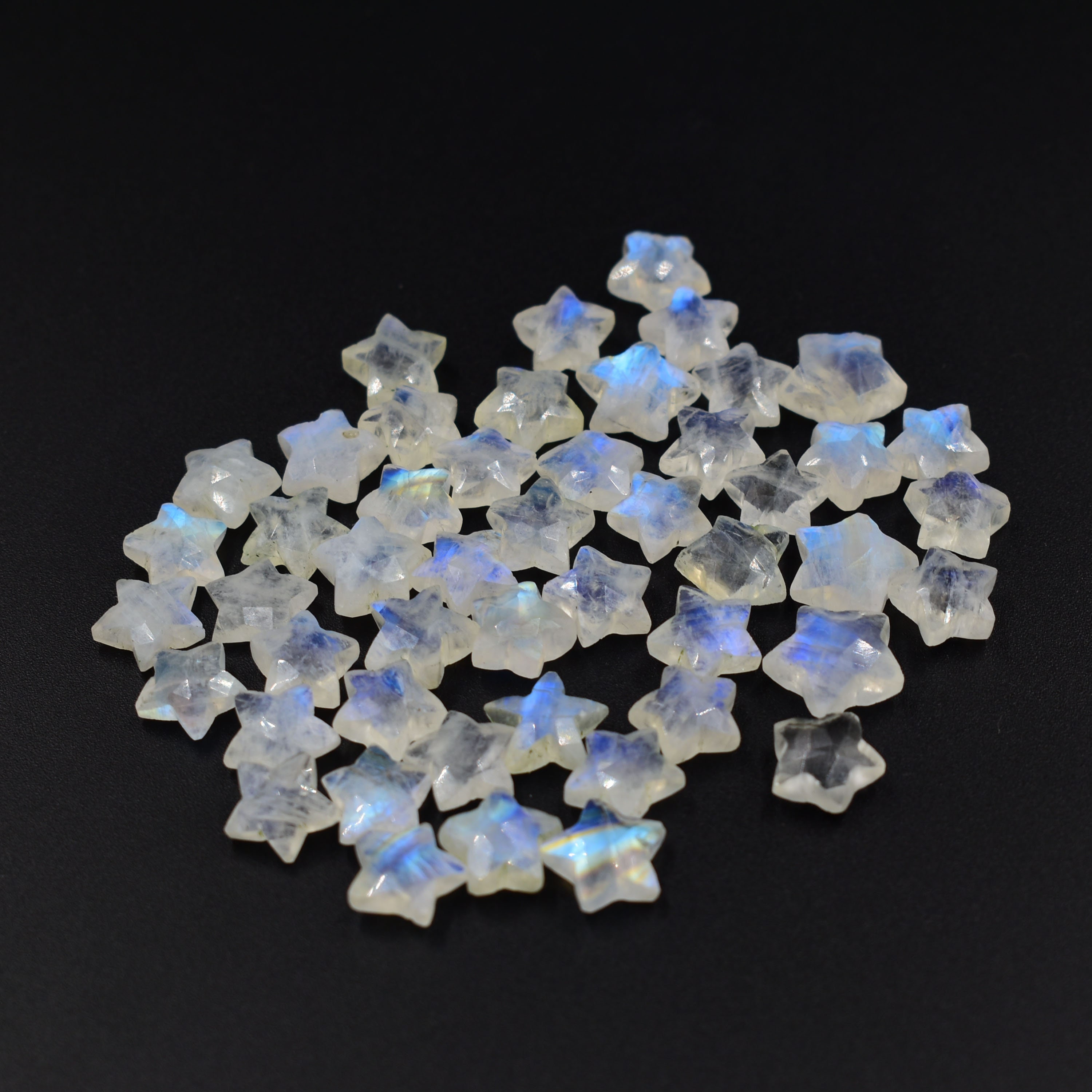 Flashy Rainbow Moonstone Star Shape Stone Faceted Star Carved - Etsy