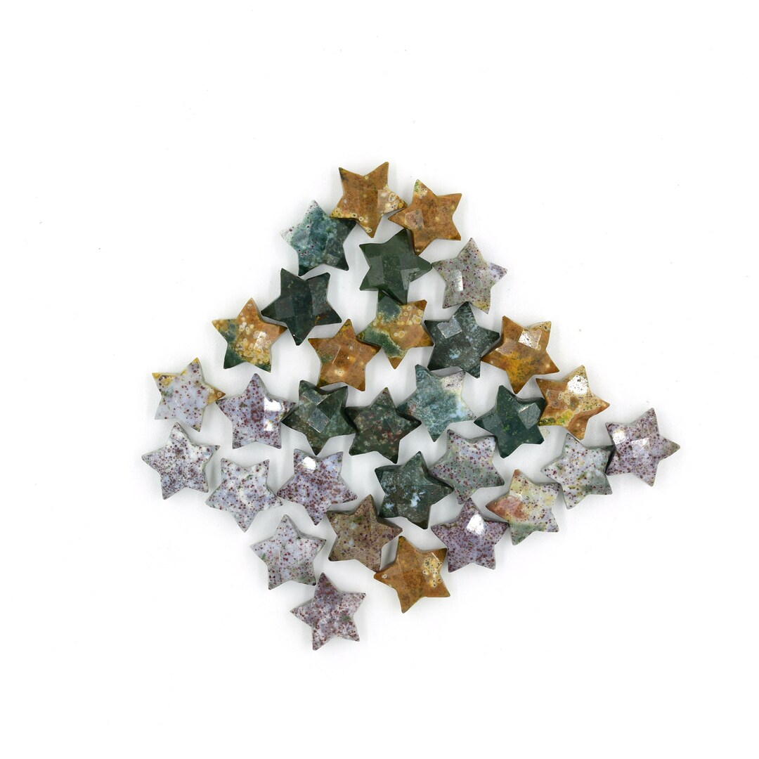 Natural Ocean Jasper Star Carving, 10 Mm Jasper Carved Stars Briolette ...