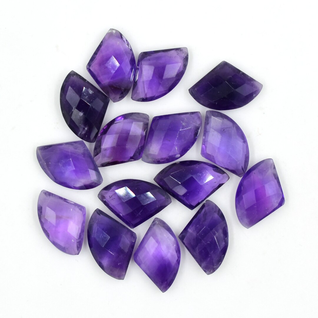 Buy Natural Amethyst Faceted Axe Shape Gemstone 10x15 Mm Amethyst ...