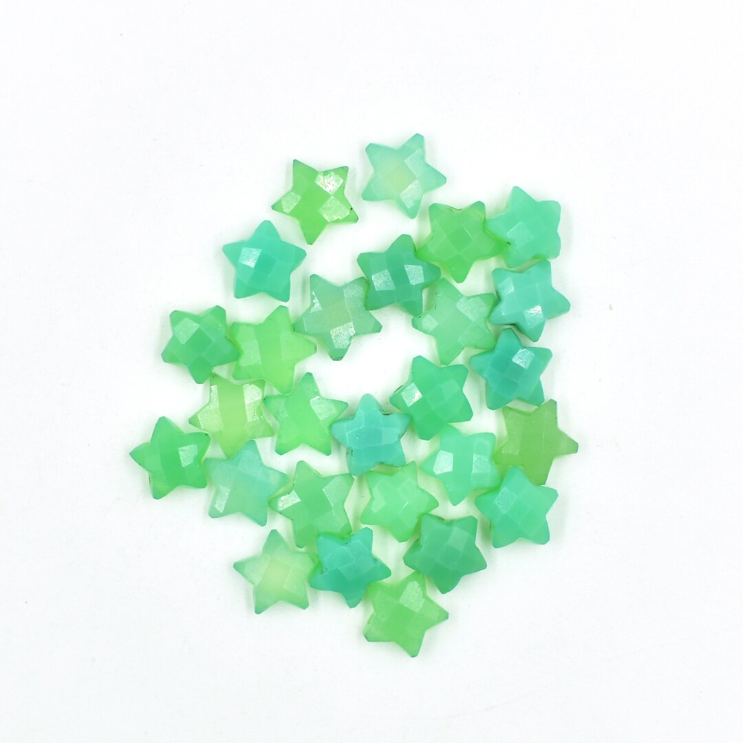 Natural Chryso Chalcedony Stars Carved Briolette Gemstone, Chalcedony ...