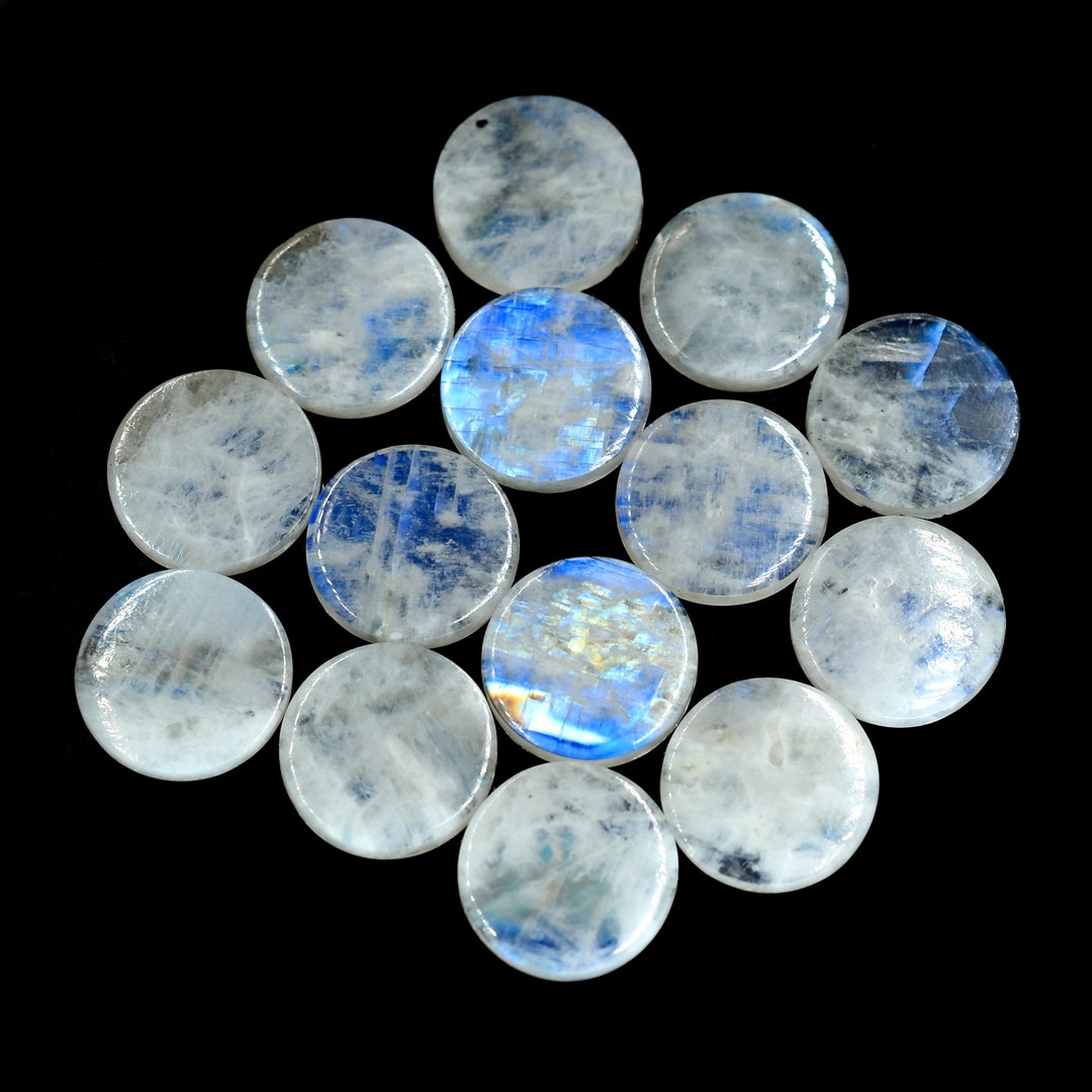 Rainbow Moonstone Round Disk Slice Moonstone Coin Slice for Jewelry ...