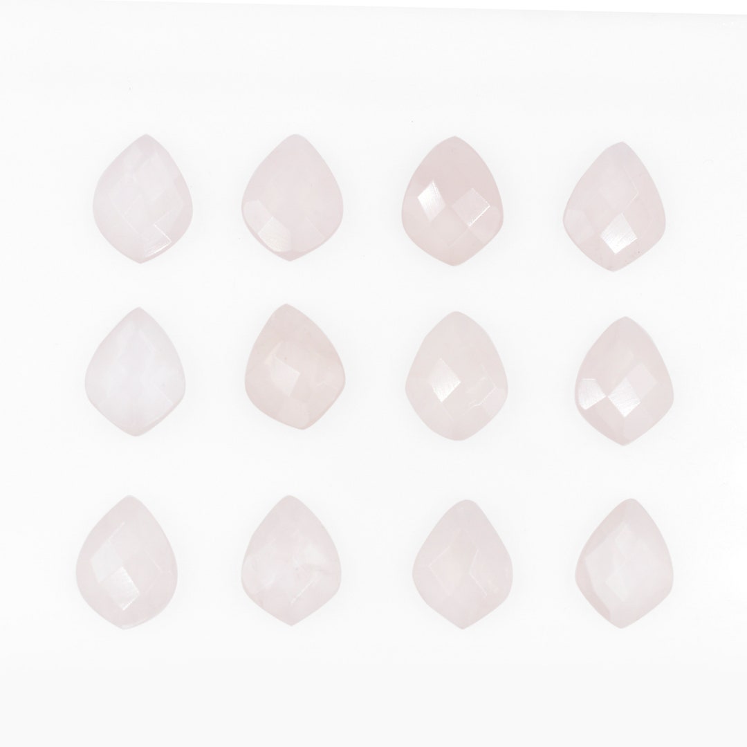 Rose Quartz Leaf Cut Trillium Shape Loose Gemstone 13X15 Mm Brilette ...