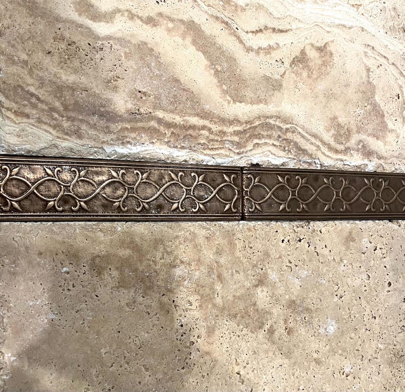 2x8 Floral Bronze Metallic Resin Home Décor Metal Wall Art Listello ...