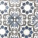 6x6 Manolo Collection Marble Decorative Tile With Blue Floral Pattern ...