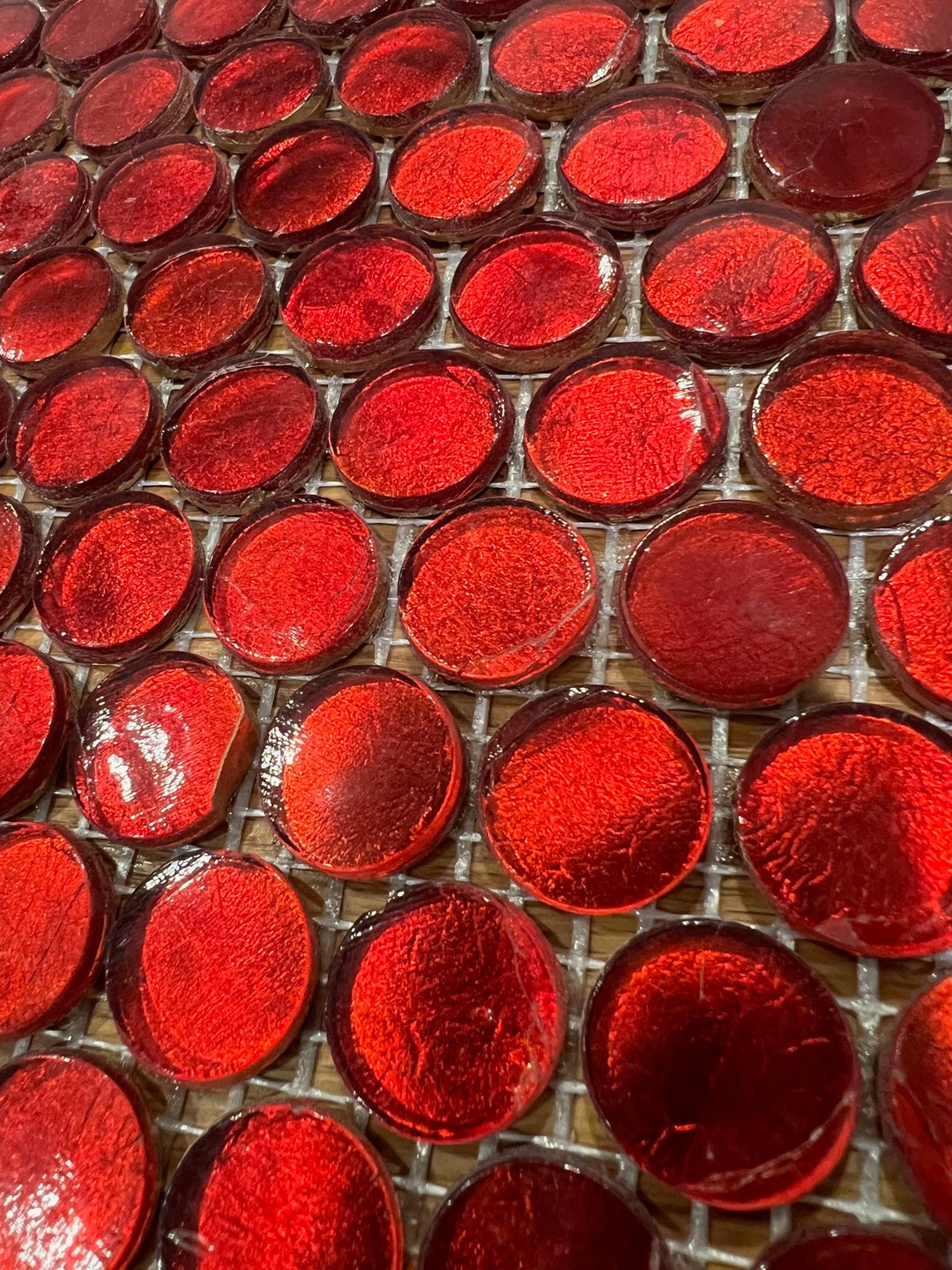 Red Cayenne Glass Mosaic Tile: 3/4" Penny Round, Arts & Crafts - Etsy