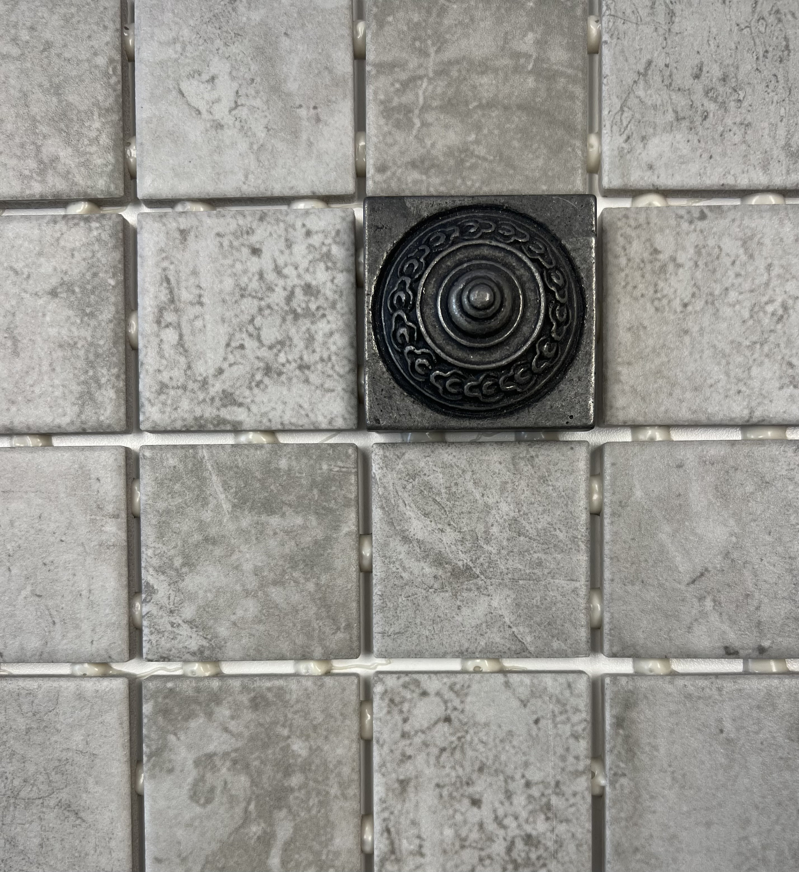 2x2 Silver Metal Handmade Spiral Dimensional Resin Decorative Insert ...