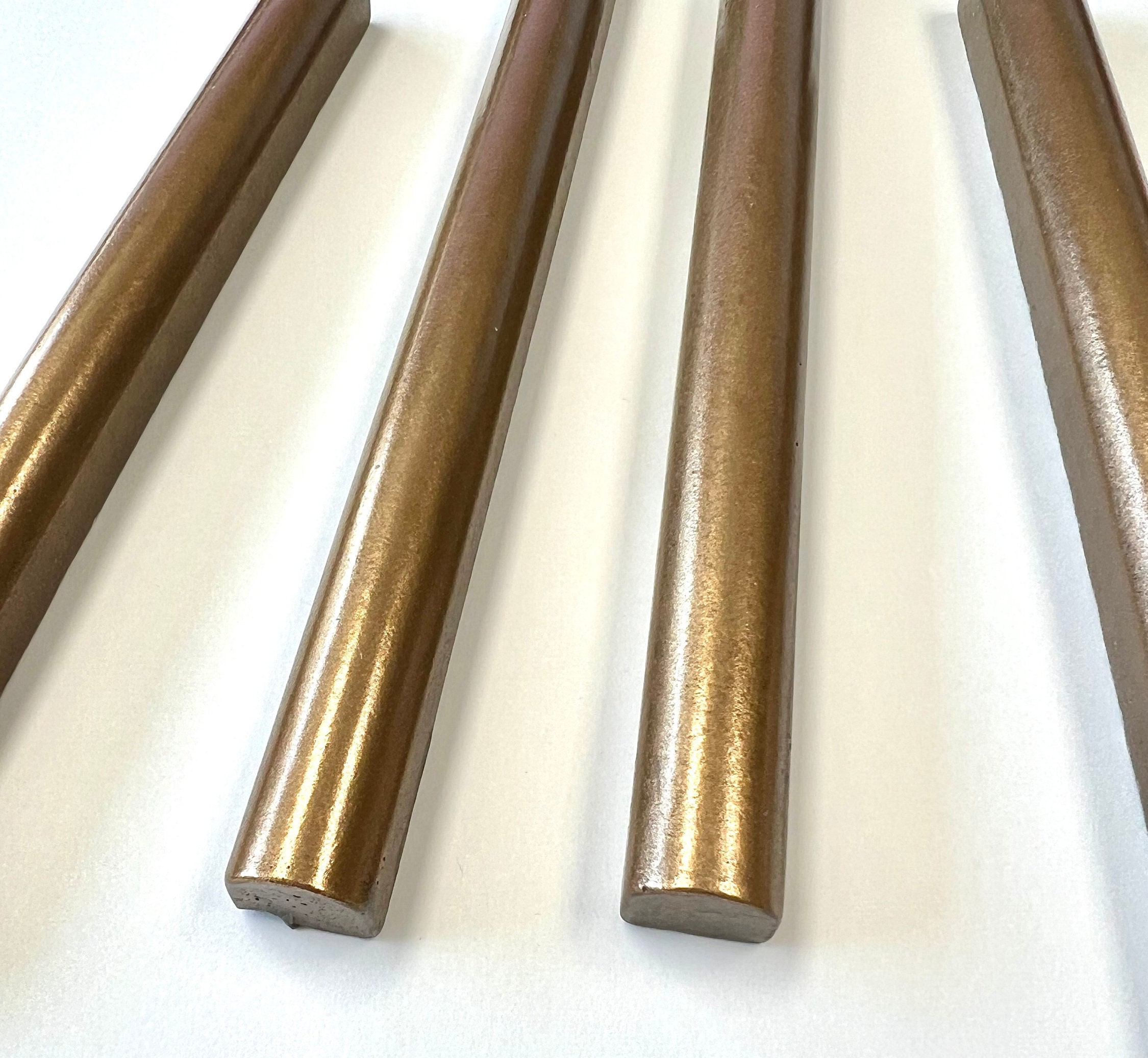 1/2x6 Kensington Shiny Metallic Bronze Resin Listello Border Backsplash ...