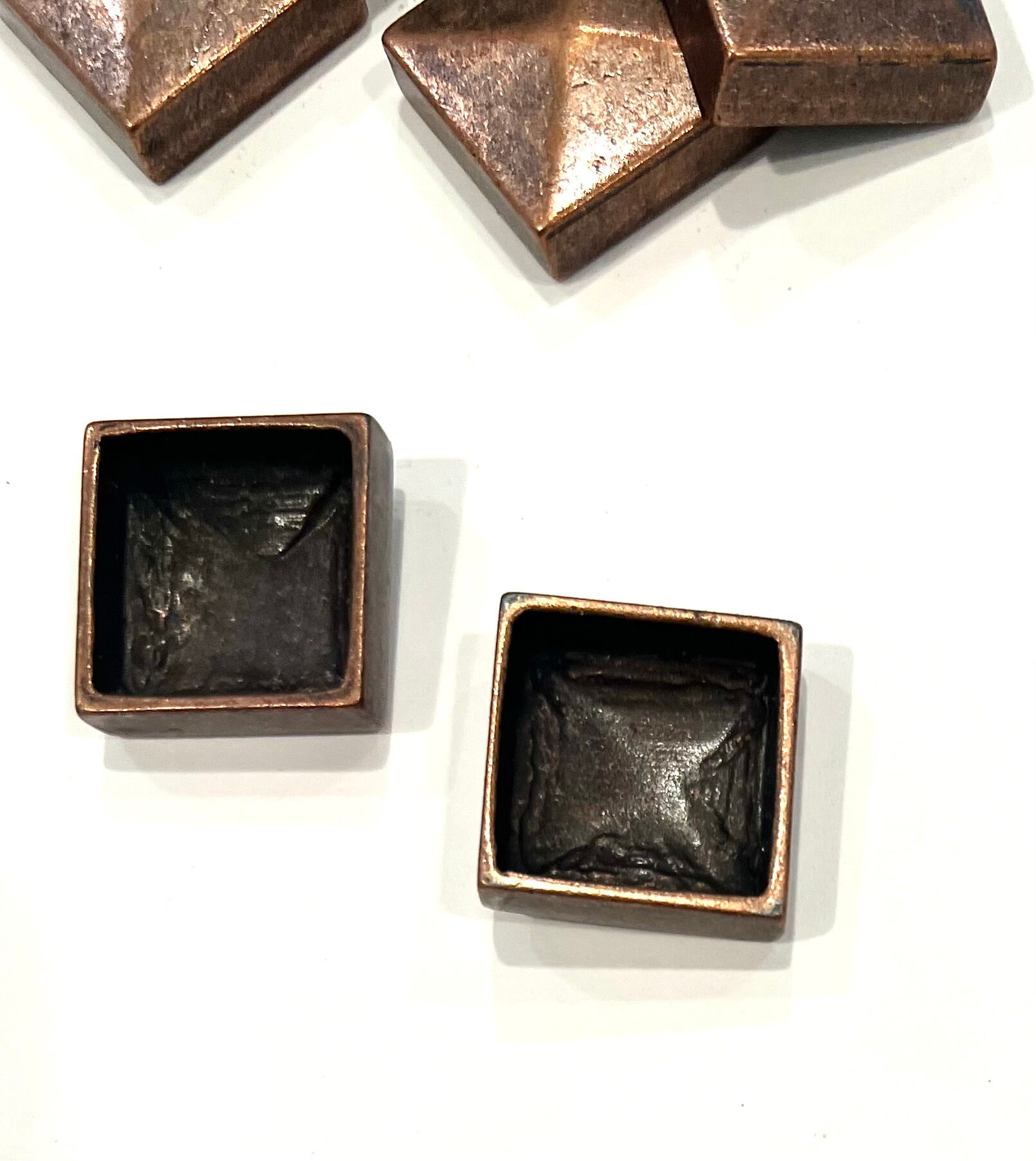 Copper 1x1 Genuine Metal Pyramid Decorative Embossed Wall Tile, Wall ...