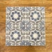 6x6 Manolo Collection Marble Decorative Tile With Blue Floral Pattern ...
