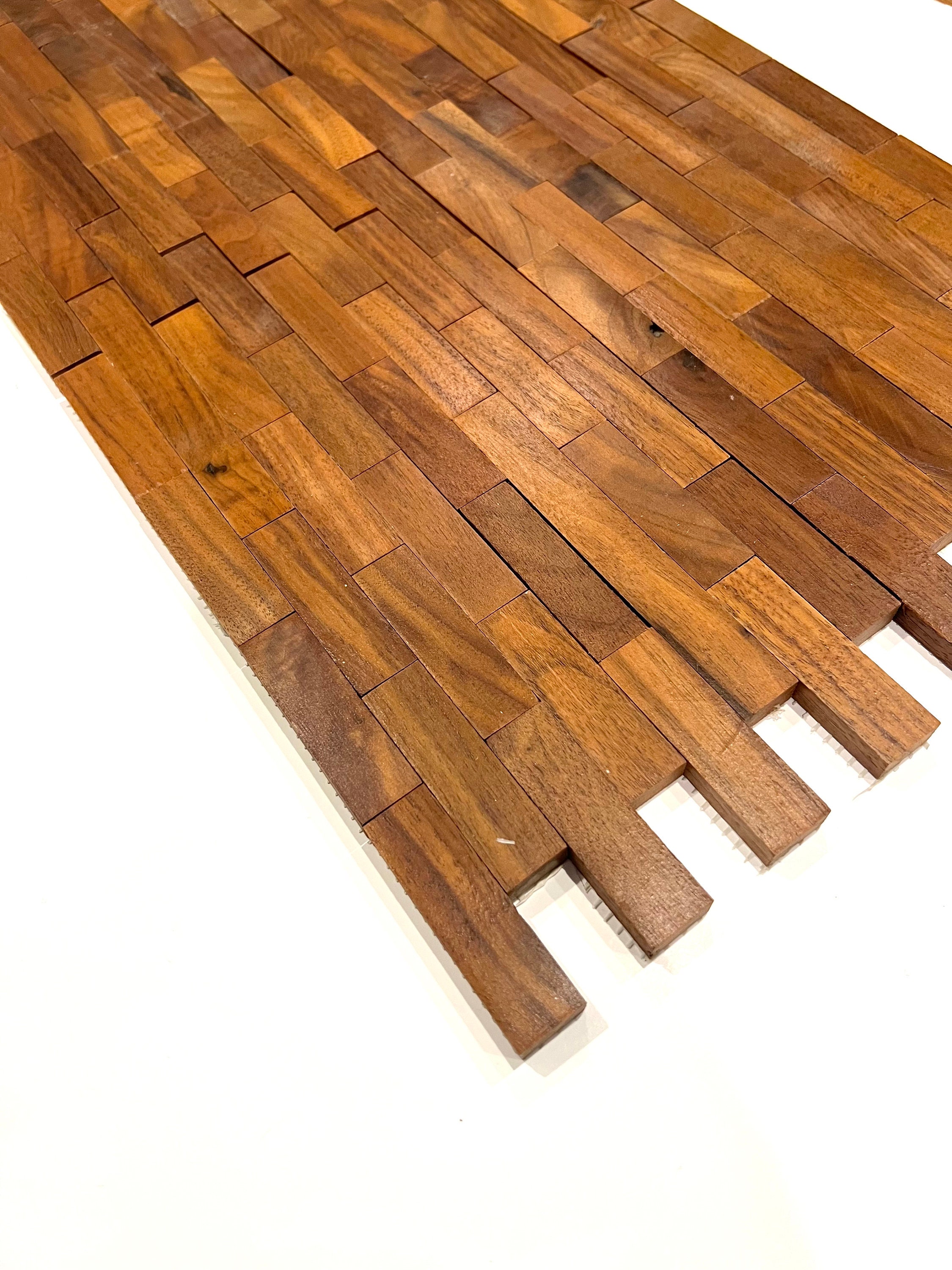 Handmade American Walnut Wood Tiles: Wall Art Mosaic Bricks, Set of 20 ...