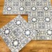 6x6 Manolo Collection Marble Decorative Tile With Blue Floral Pattern ...