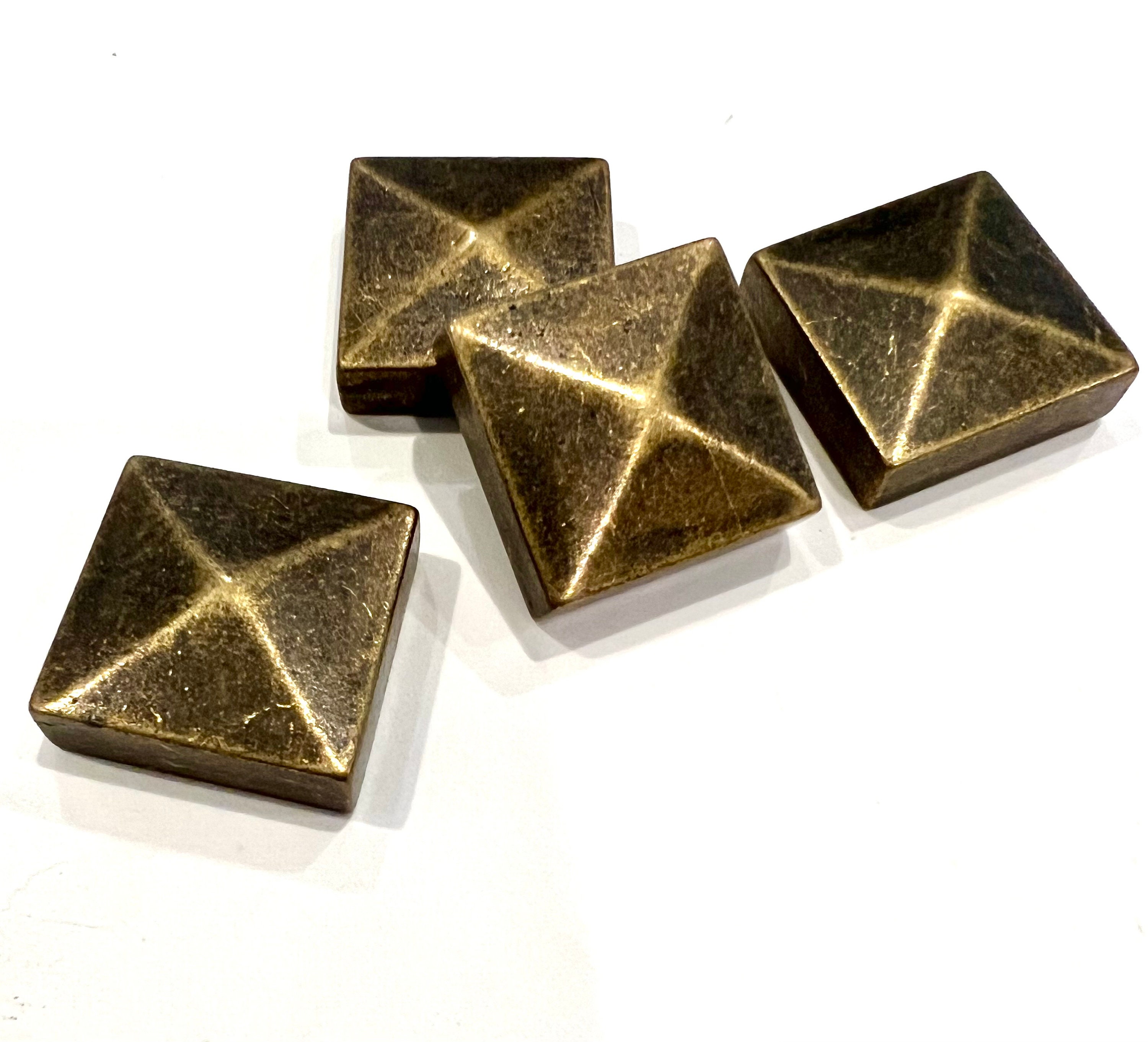 Bronze 1x1 Genuine Metal Pyramid, Decorative Handmade Wall Décor Tile ...