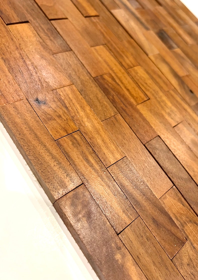 Handmade American Walnut Wood Tiles: Wall Art Mosaic Bricks, Set of 20 ...
