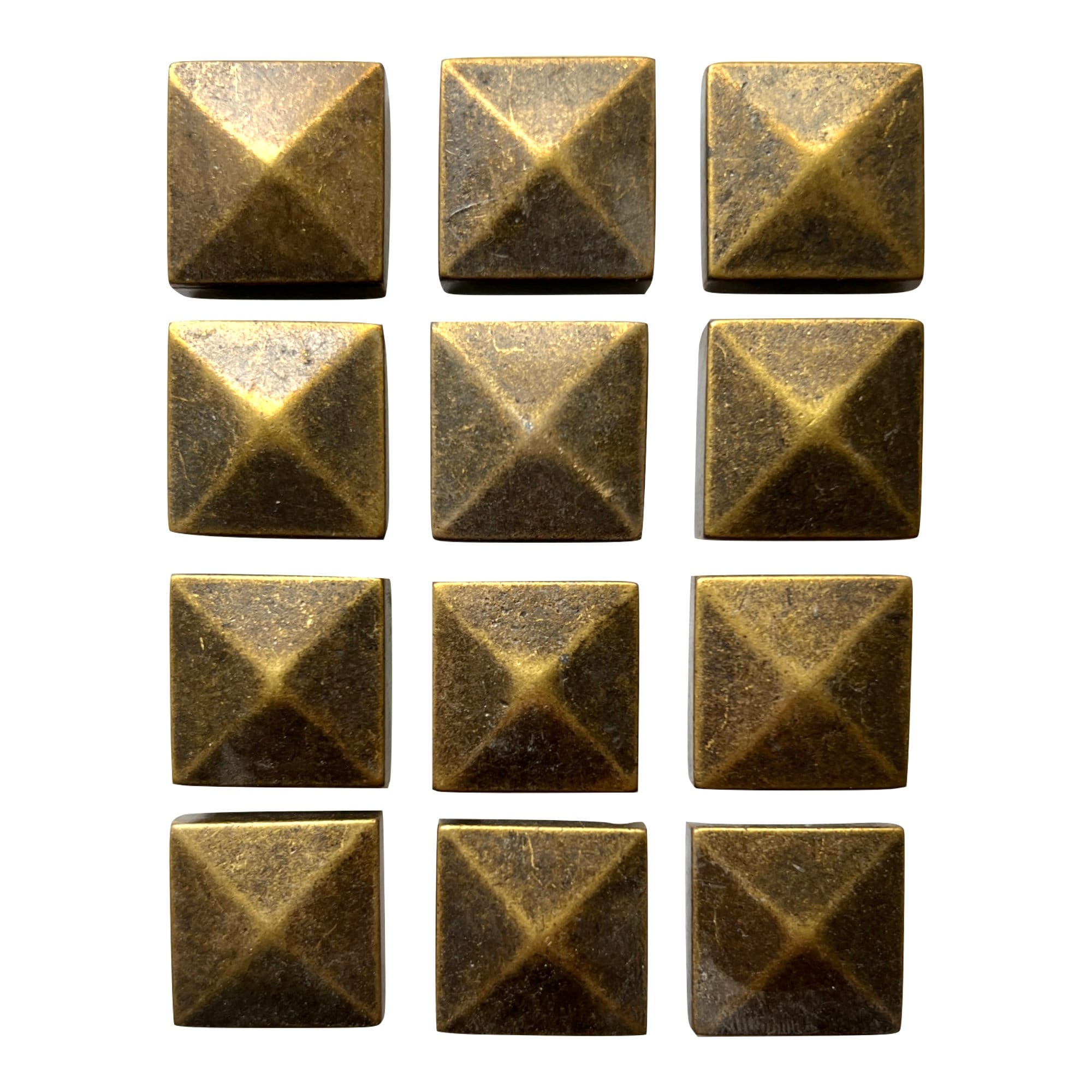 Bronze 1x1 Genuine Metal Pyramid, Decorative Handmade Wall Décor Tile ...