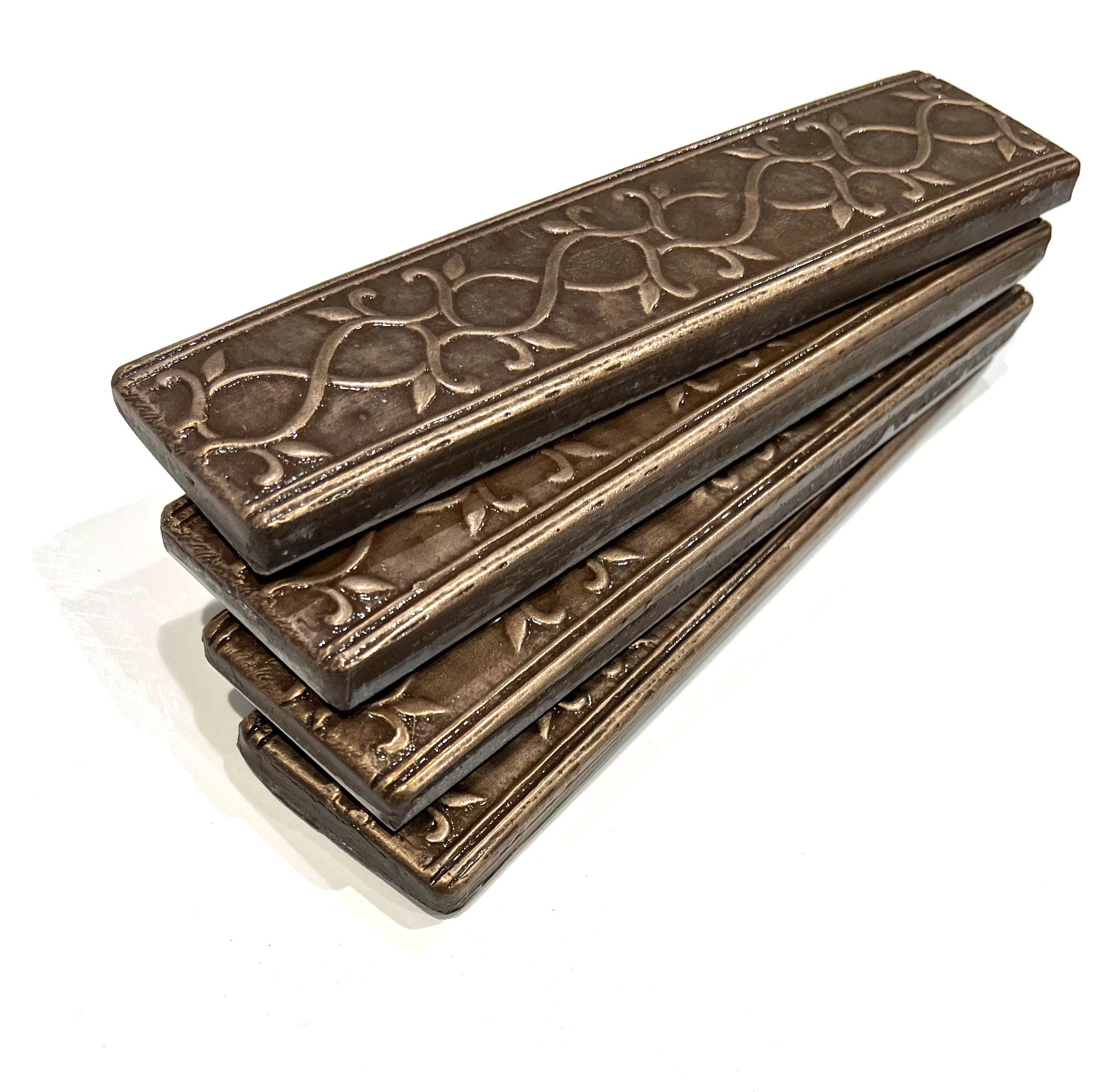 2x8 Floral Bronze Metallic Resin Home Décor Metal Wall Art Listello ...