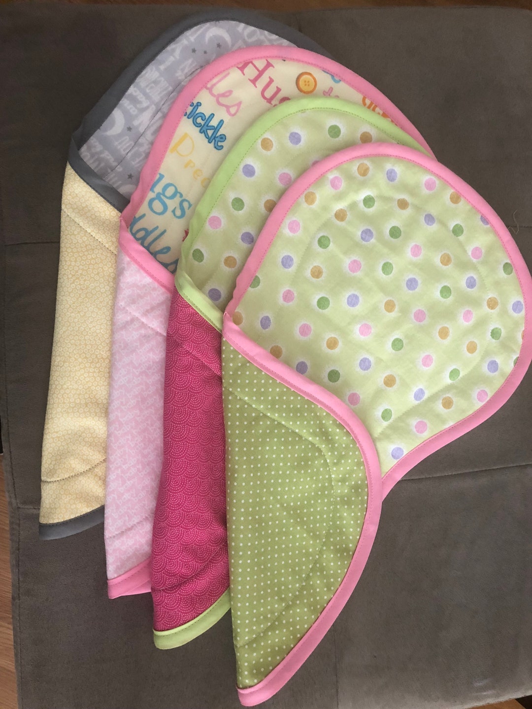 Retro Burp Rags | Colorful Gender Neutral Handmade Cotton Baby Spit up ...