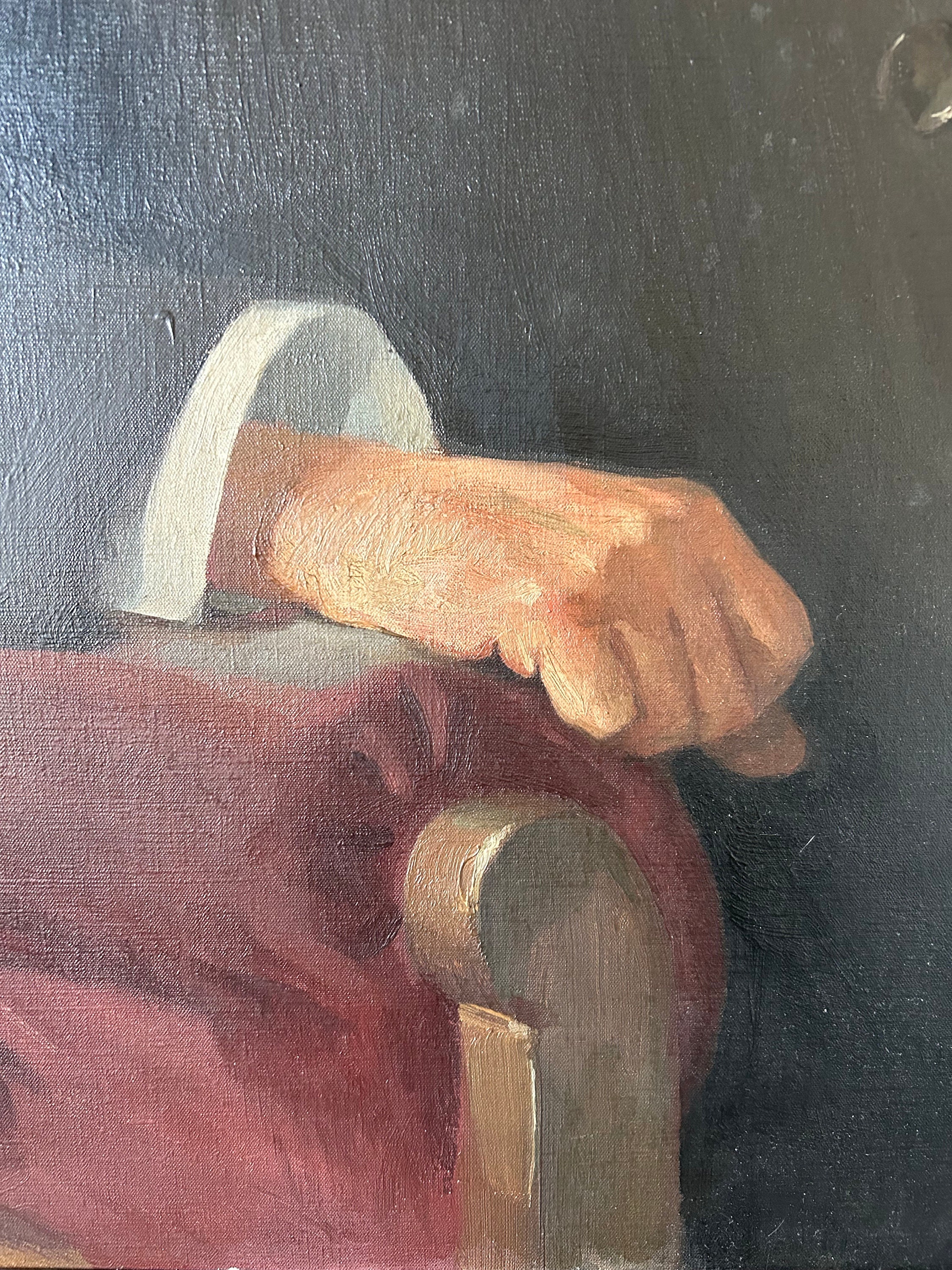 Very Large Antique Vintage Oil Painting Gentleman Portrait Man Retro ...