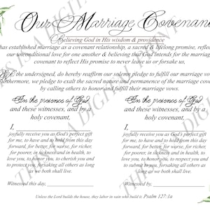 Marriage Covenant WITH GREENERY - Instant Dowload - Etsy