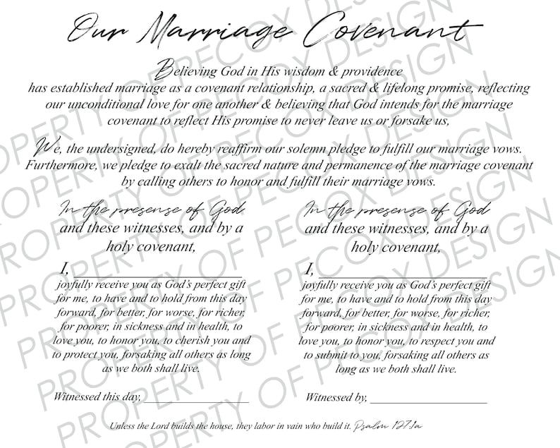 Marriage Covenant - Instant Dowload - Etsy