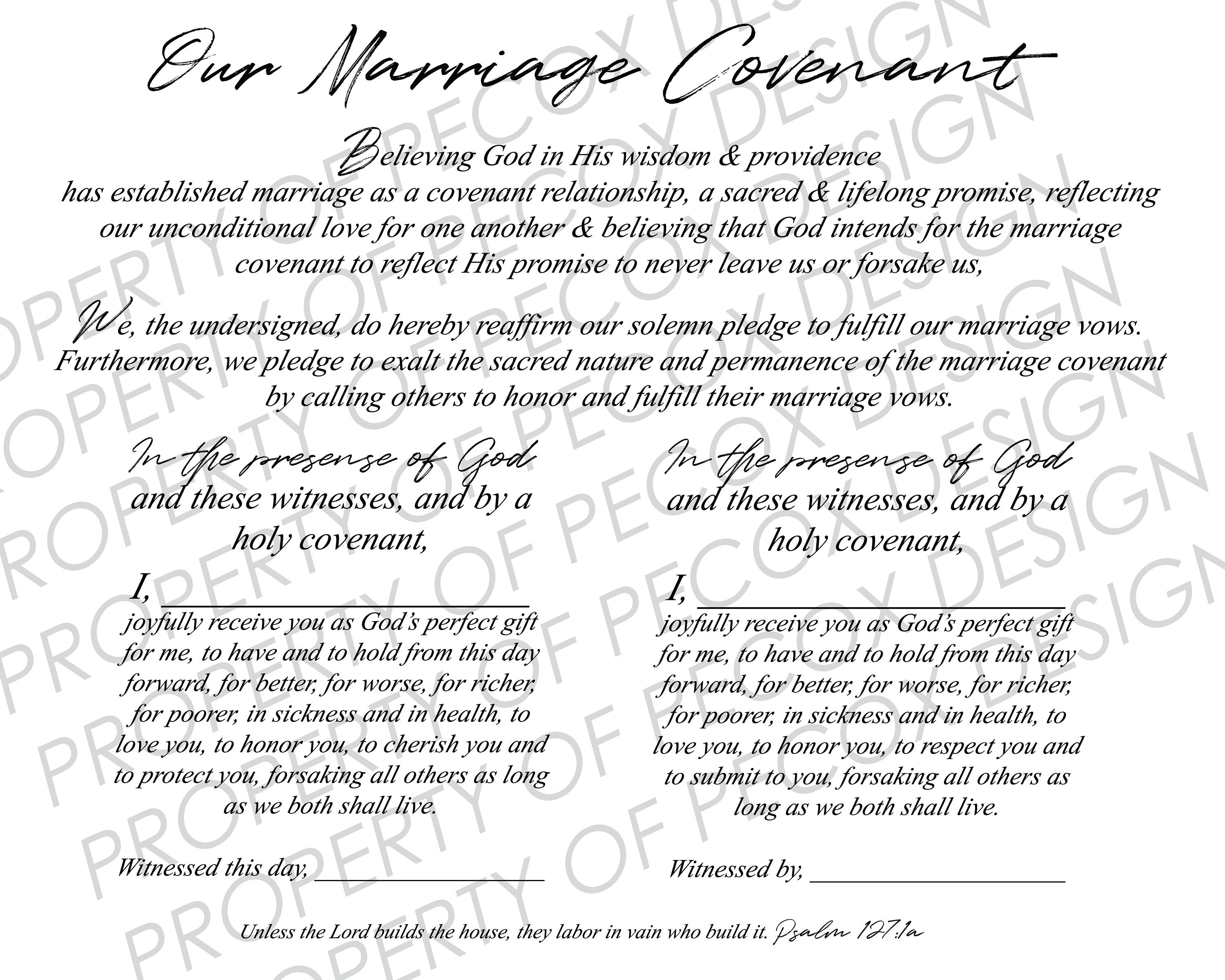 Marriage Covenant - Instant Dowload - Etsy