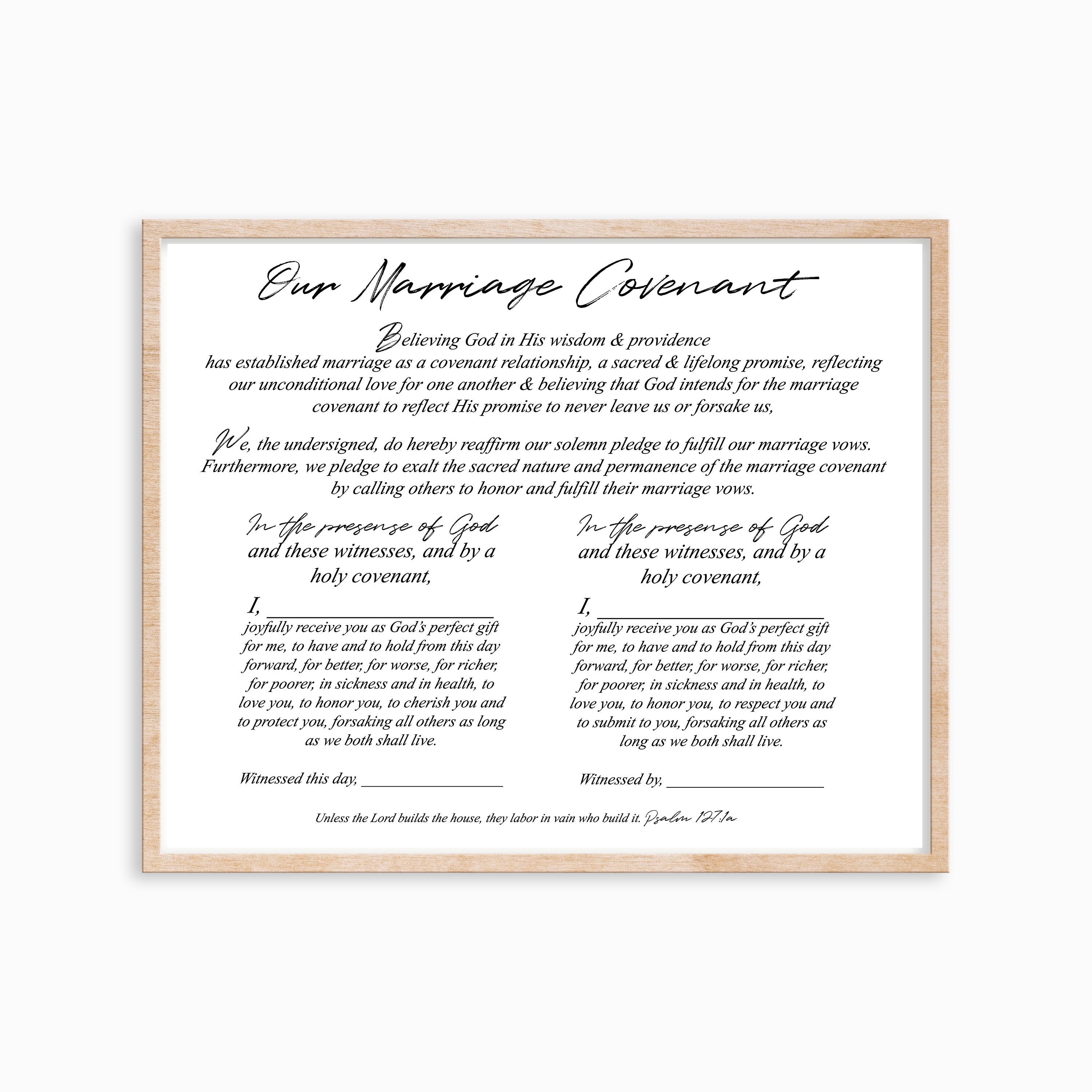 Marriage Covenant With God