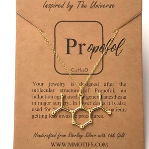 Sterling Silver Propofol Anesthesia Molecule Pendant Necklace,sedation ...