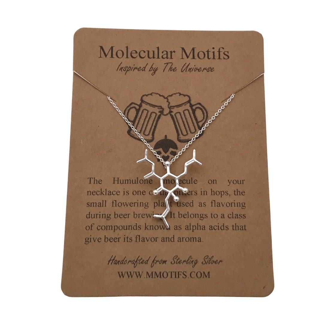 Sterling Silver Beer Molecule Necklace,hops Humulone Molecule Pendant ...