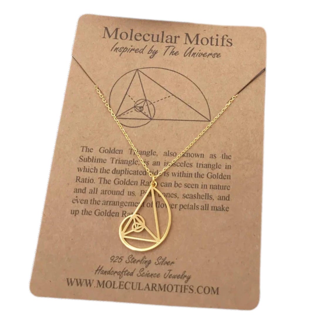 Sterling Silver Fibonacci Necklace: Golden Ratio Pendant, Math Gift - Etsy