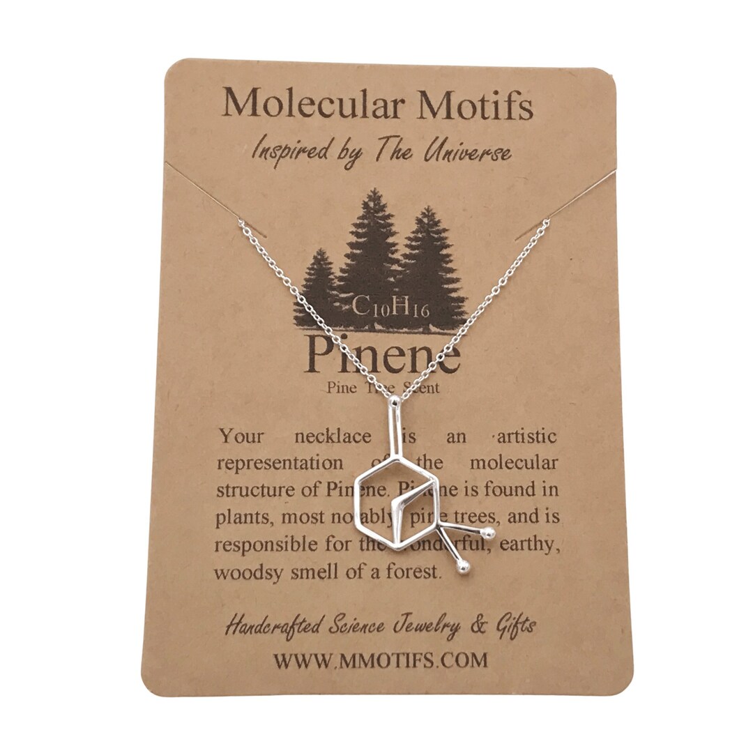 Sterling Silver Pine Tree Scent Pinene Molecule-christmas Tree-science ...