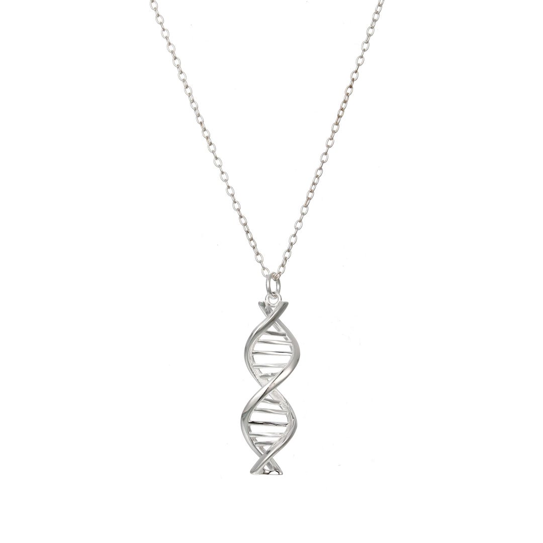 Sterling Silver DNA Double Helix Pendant Necklace: Science Jewelry ...