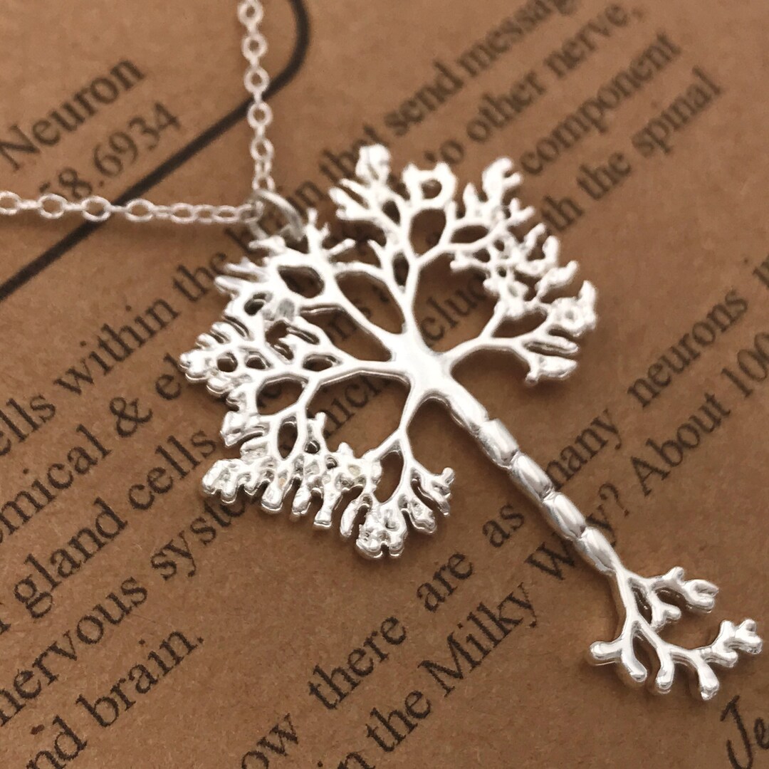 Sterling Silver Neuron tree of Life Necklace-stem Gift-tree of Life ...