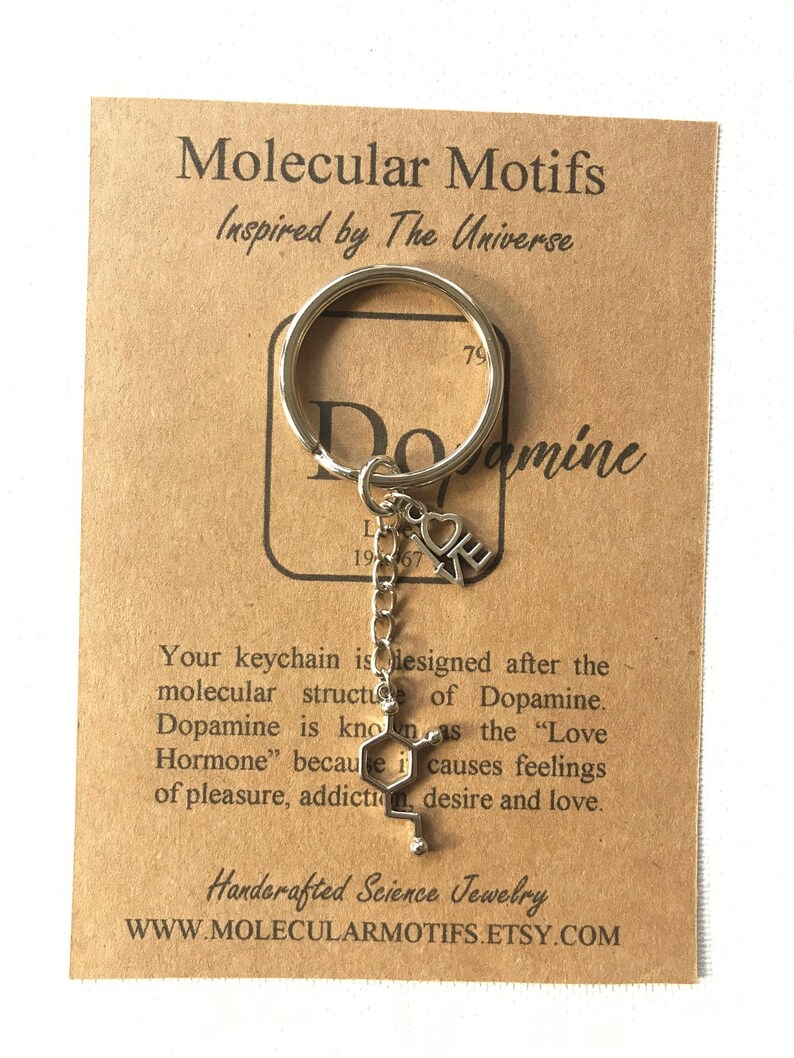 Dopamine Molecule Keychain-love Keychain-molecule Keychain-custom ...