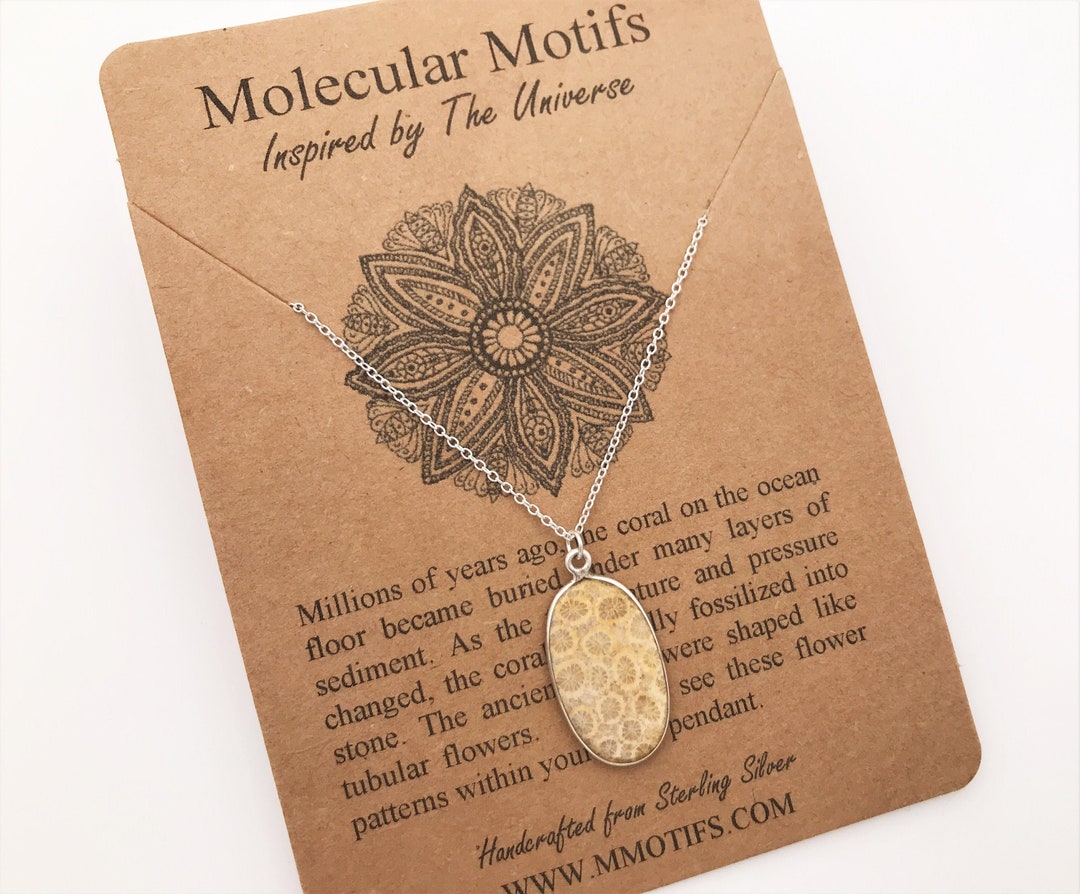 Coral Fossil Necklace in Sterling Silver-fossil Jewelry-natural Sea ...