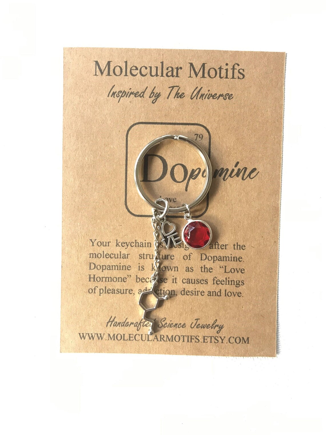 Dopamine Molecule Keychain-love Keychain-molecule Keychain-custom ...