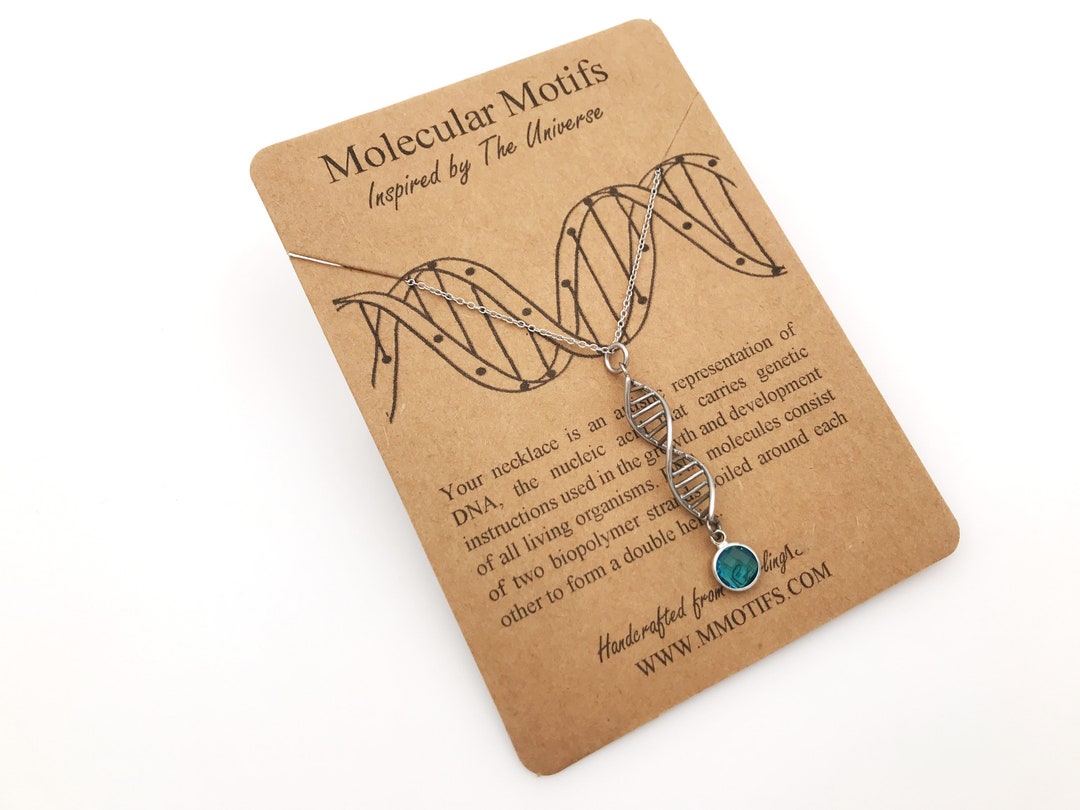 DNA Pendant Custom Birthstone Charm-hand Made DNA Necklace-doctor ...