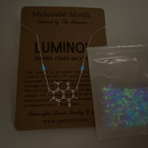 Luminol Molecule Pendant Necklace | 925 Sterling Silver | Handcrafted ...