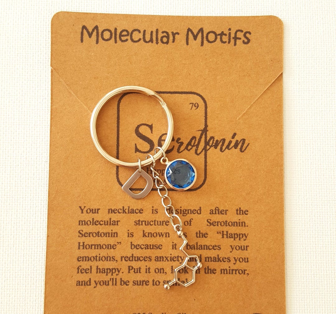 Science Gift-serotonin Molecule Keychain-chemistry Gift - Etsy