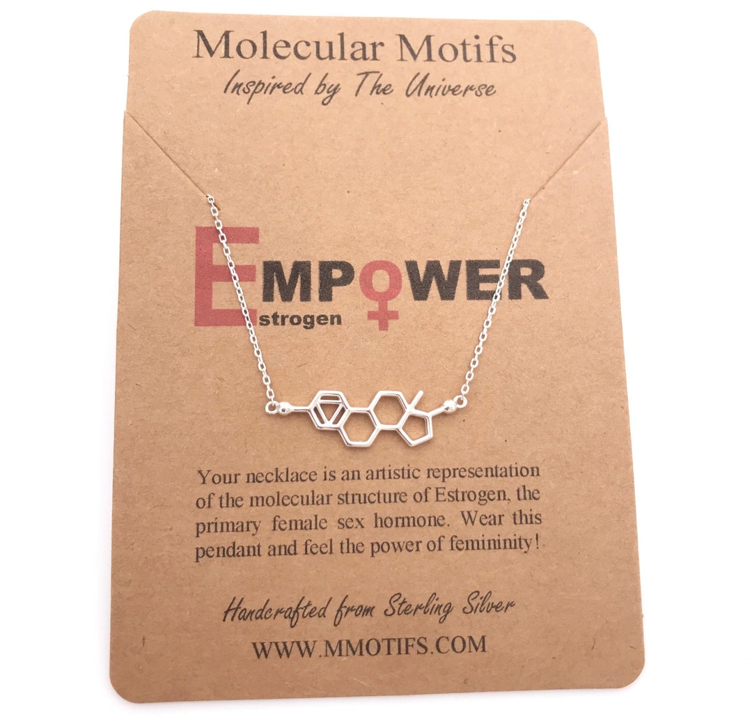 Perfectly Imperfect Sterling Silver Estrogen Molecule Necklace-feminine ...
