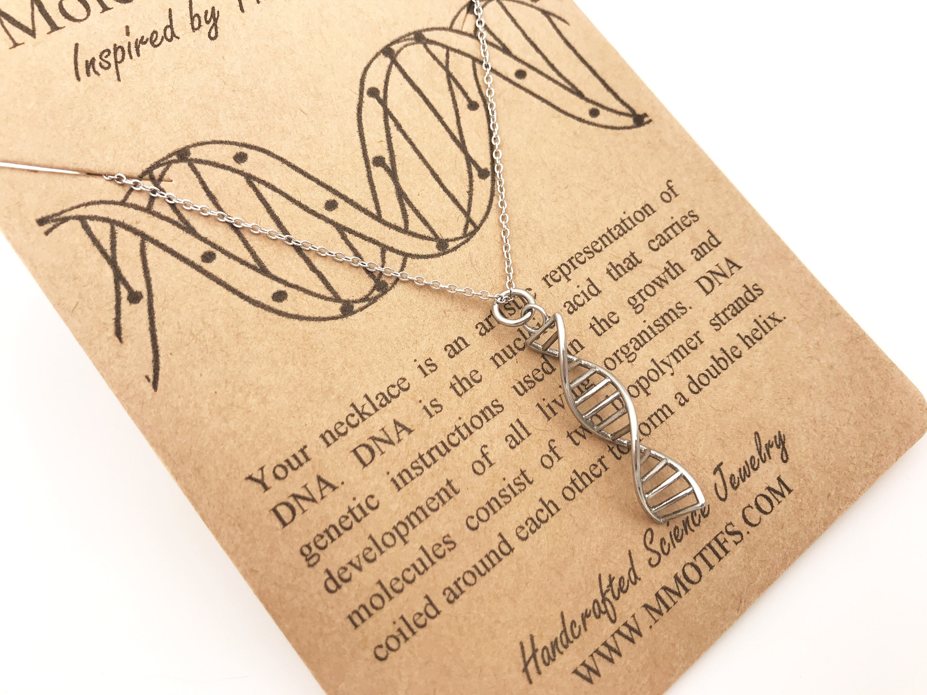 DNA Pendant Custom Birthstone Charm-hand Made DNA Necklace-doctor ...