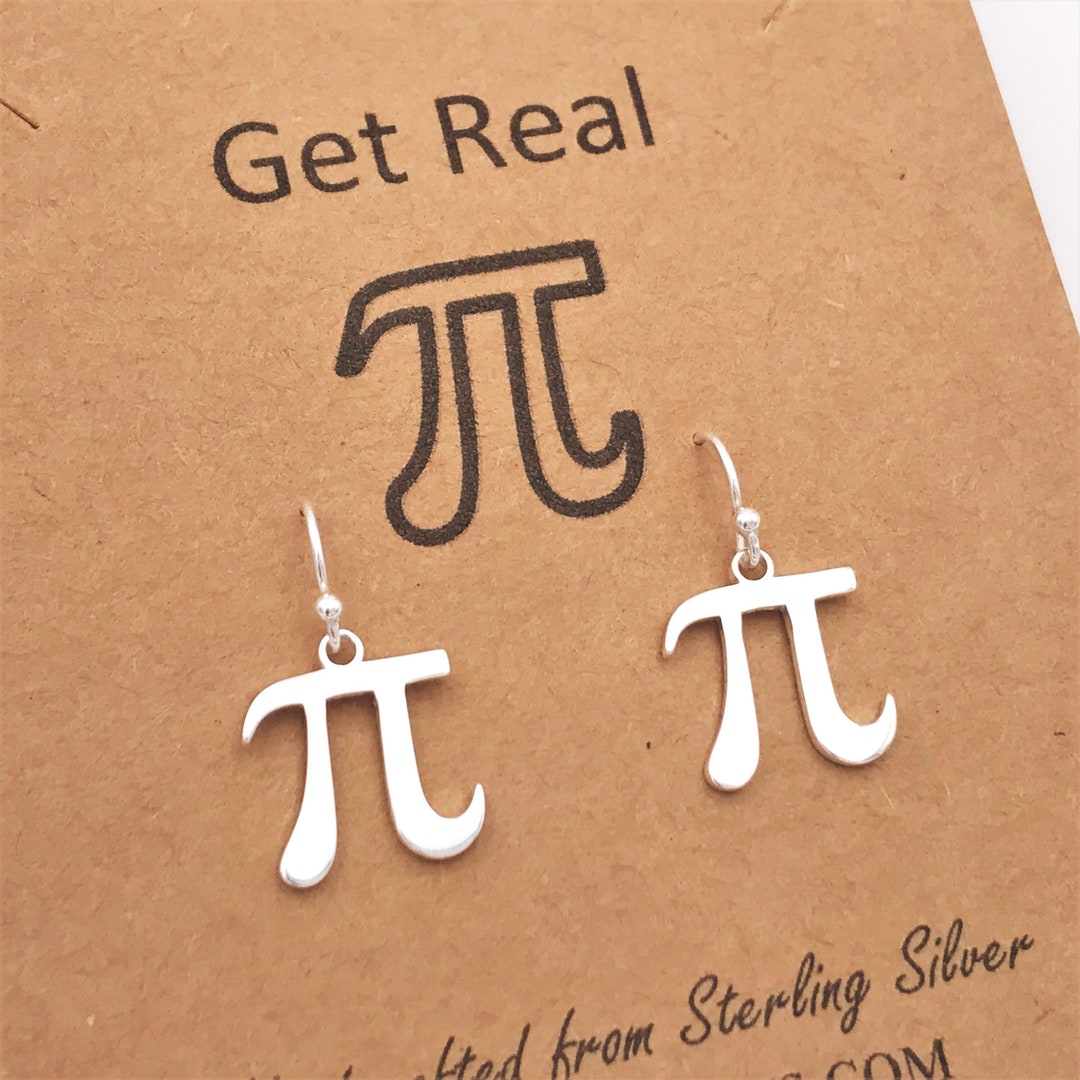 Sterling Silver Pi Drop Earrings With Sterling Silver Ear Wires, Math ...