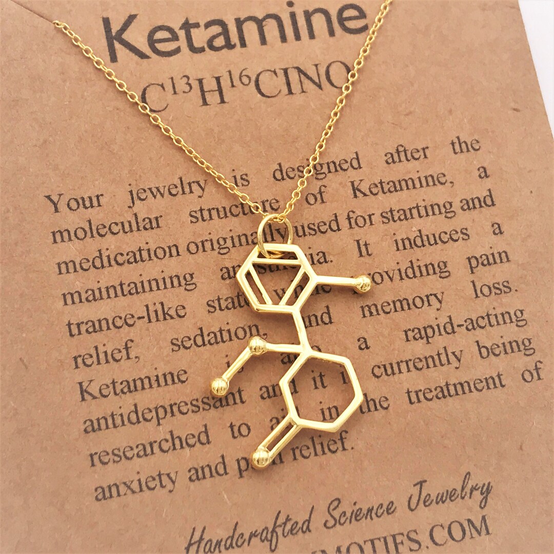 Ketamine Molecule Pendant Necklace in Gold,sterling Silver, Mental ...