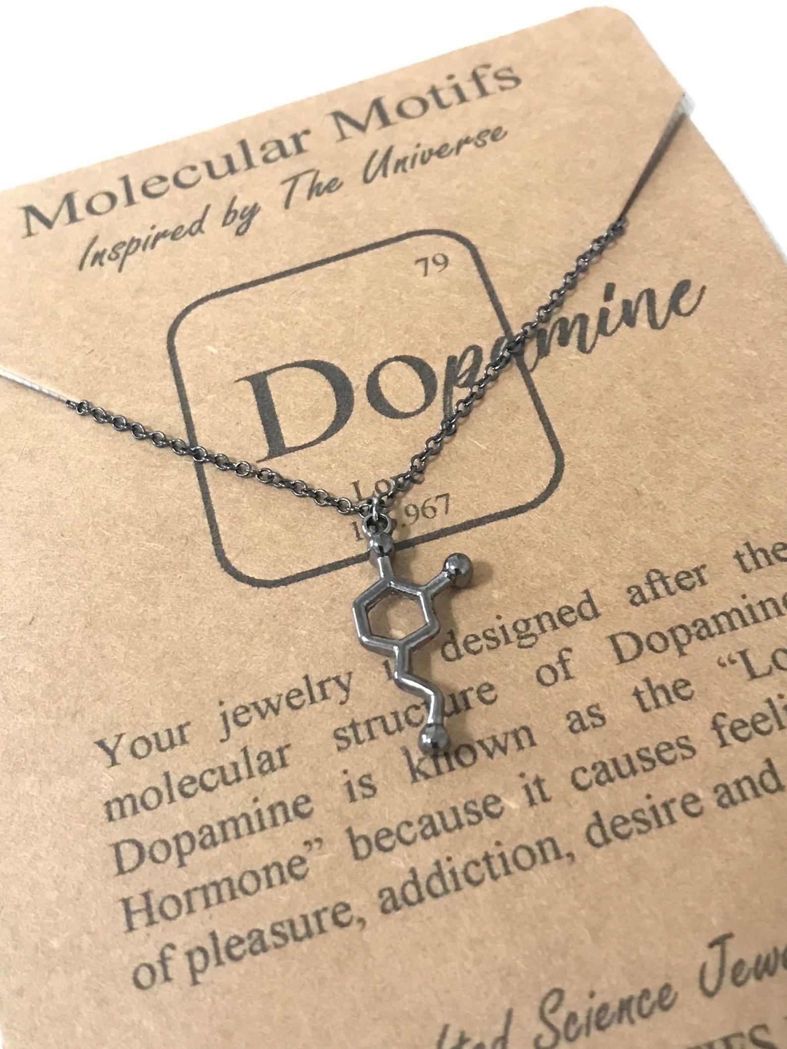 Black Dopamine Love Hormone Neurotransmitter Molecule Handmade | Etsy