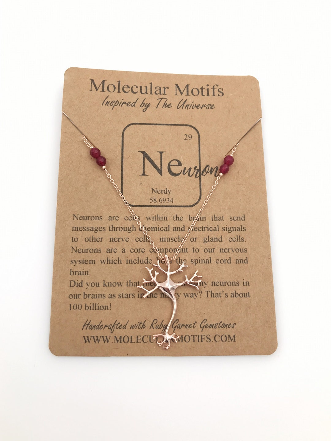 Neuron Custom Gemstone Necklace-stem Gift-tree of Life-cell Pendant ...